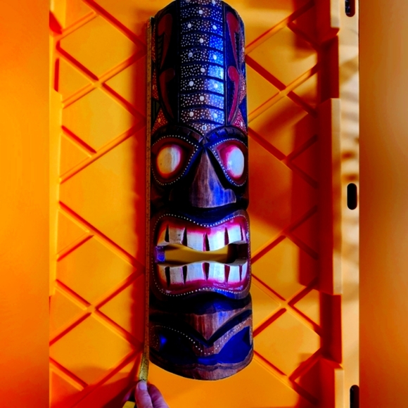 Indonesia Artisan | Art | Large Wood Tiki Mask 2 In X 6 In Excellent ...